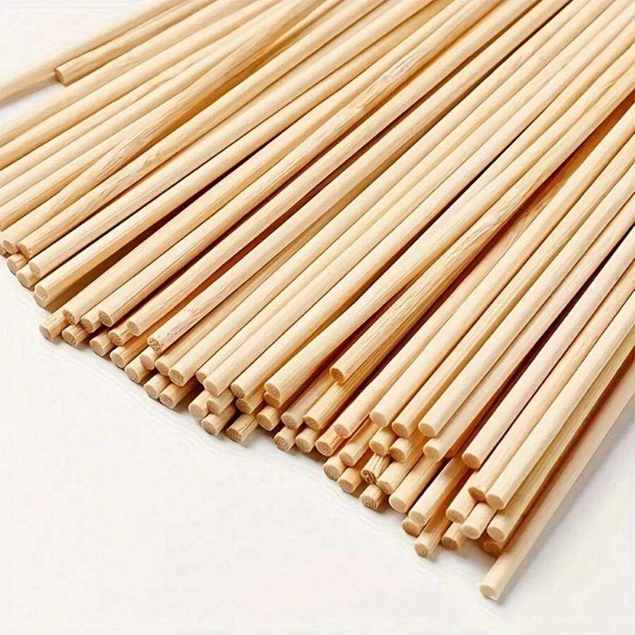 100 DIY Handmade Building Model Materials Round Stick Solid Wood Ice ...