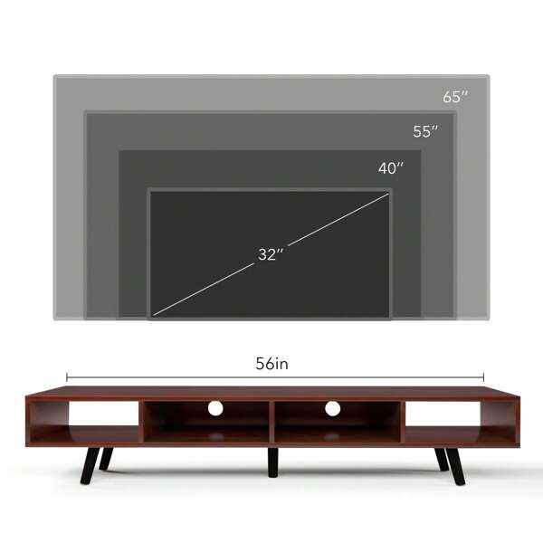VOWNER 56" TV Stand For 55-60 Inch TV Console Table With Open Shelf ...
