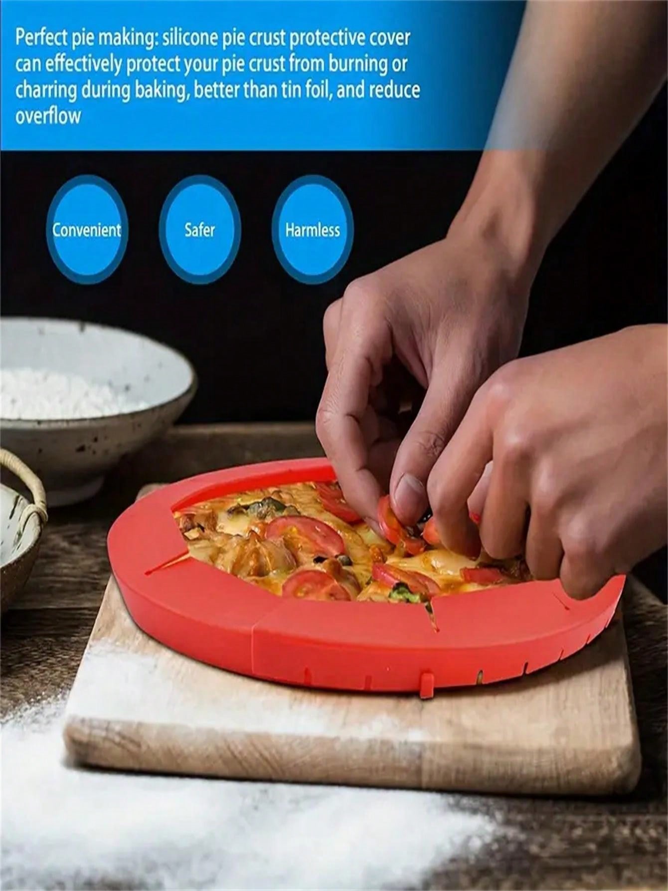 1pc Adjustable Silicone Pie Shield For Pie Baking Protection, Kitchen ...