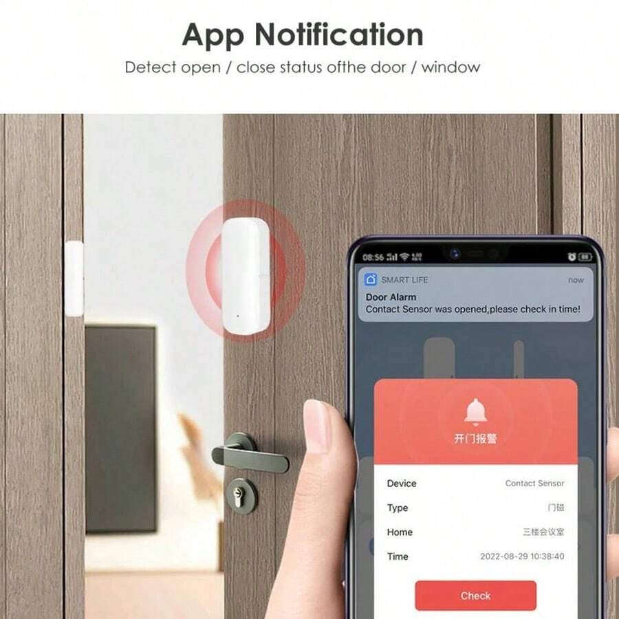 EMASTIFF Tuya WiFi Smart Door Sensor Door Open Closed Detectors Smart ...