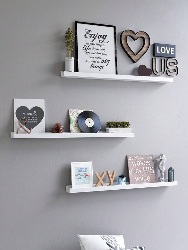 SONGMICS Wall Shelf, Floating Shelf Ledge, For Picture Frames And Books ...
