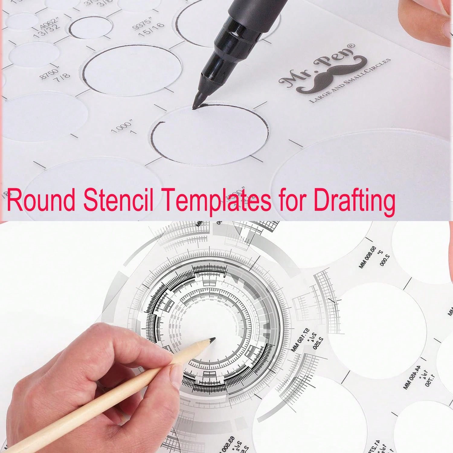 Circle Template Ruler 3 Pack Circle Round Stencil Measure Templates For ...
