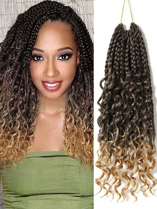 Goddess Box Braids Crochet Hair For 18 Inch 1 Pack Ombre Brown Blond ...