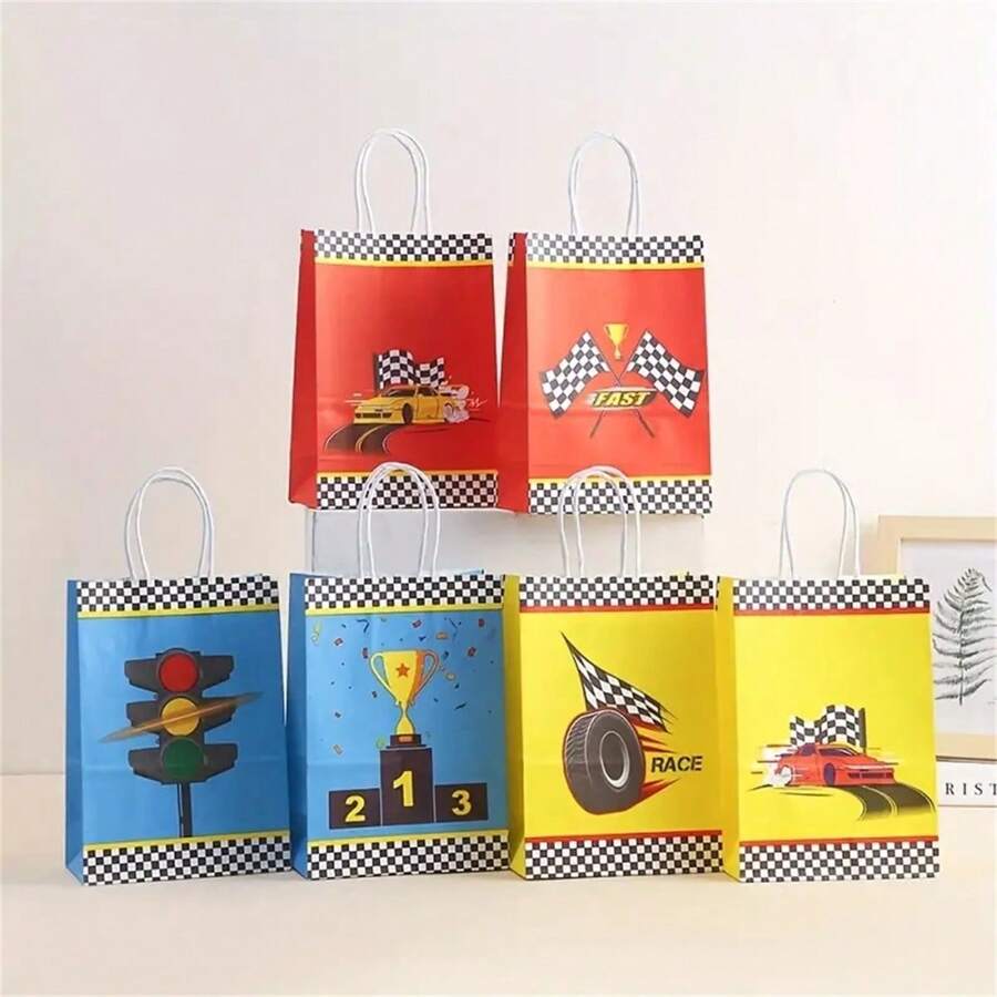 12Pcs Race Car Party Bags Race Car Party Supplies Goodie Gift Bags ...