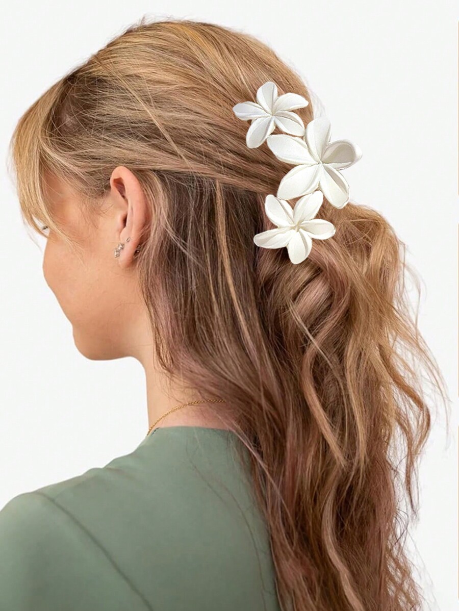 3pcs/Set Medium-Sized Frosted Flower Hair Claw Clips, Gentle And ...