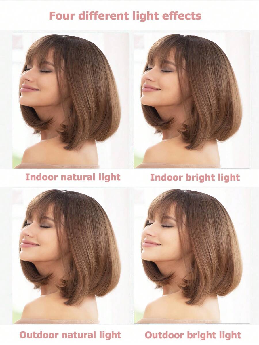 12-inch multicolor synthetic wig with short hair and bangs, perfect for ...