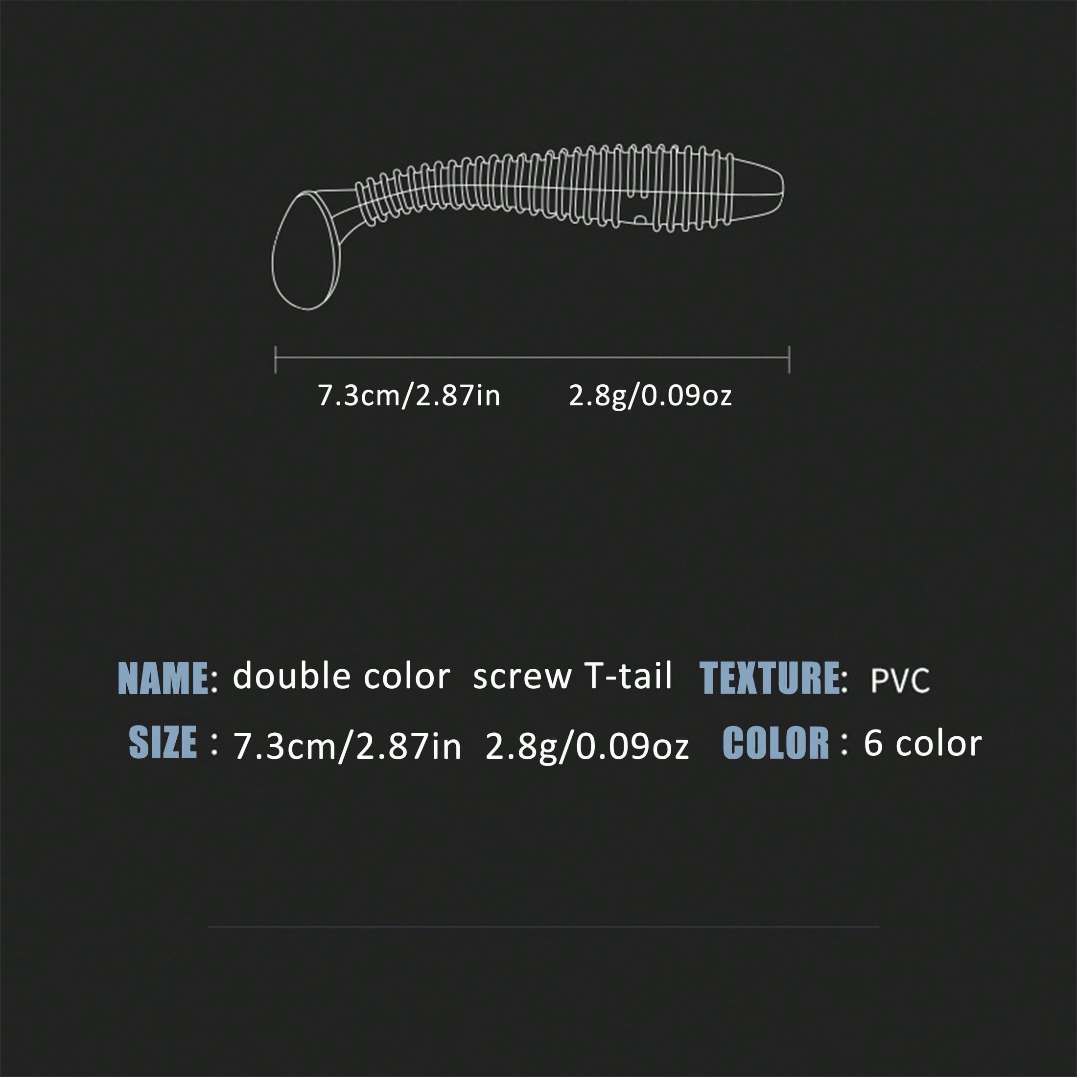 10pcs 7.3cm Soft Bait With Twisted Tail & Thread, Fishing Lure Bait ...