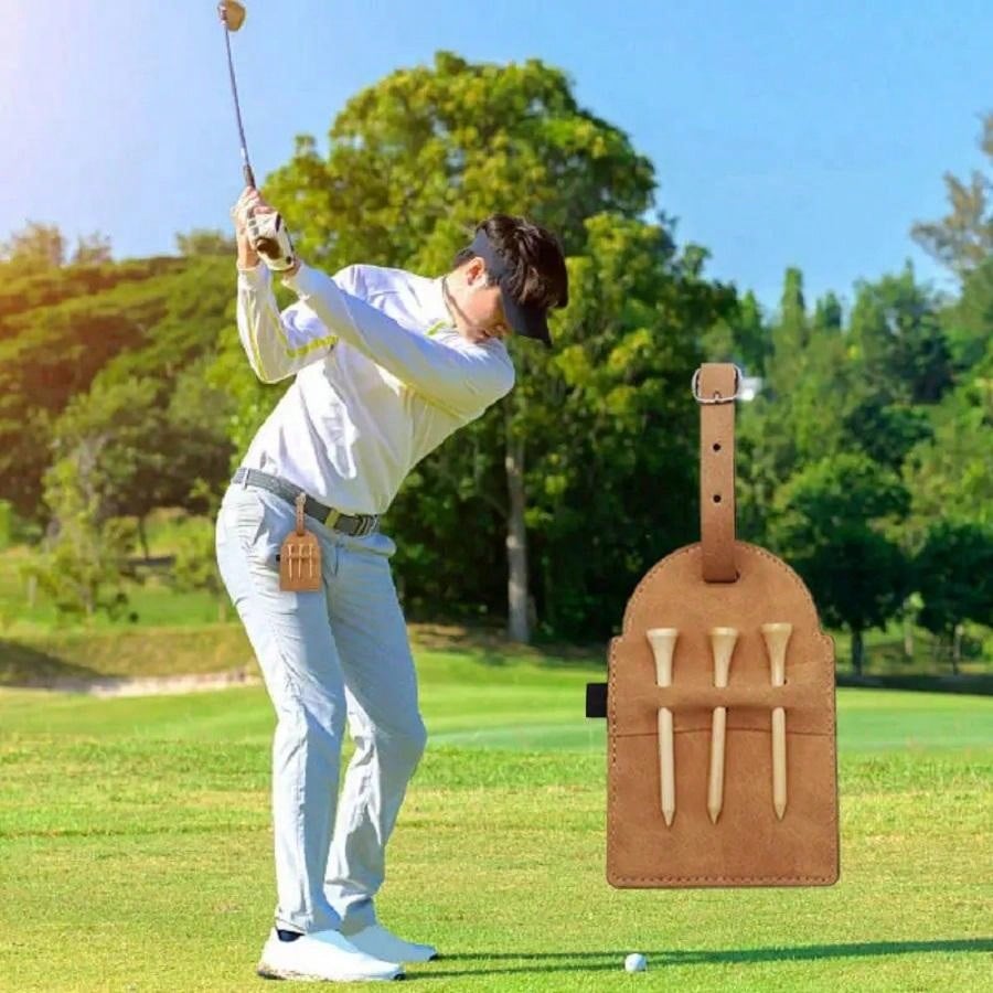 1pc Golf Ball Marker Holder With Belt Clip, Divot Remover, Leather ...