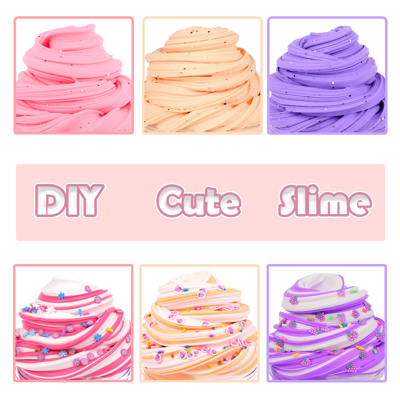 6 Piezas, 60ml Mini Slime, Slime De Doble Color Y Slime De Mantequilla ...