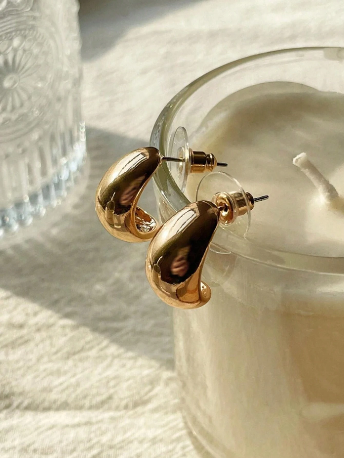 1 Par De Aretes Metálicos Con Estilo Europeo Y Americano, Aretes Retros ...