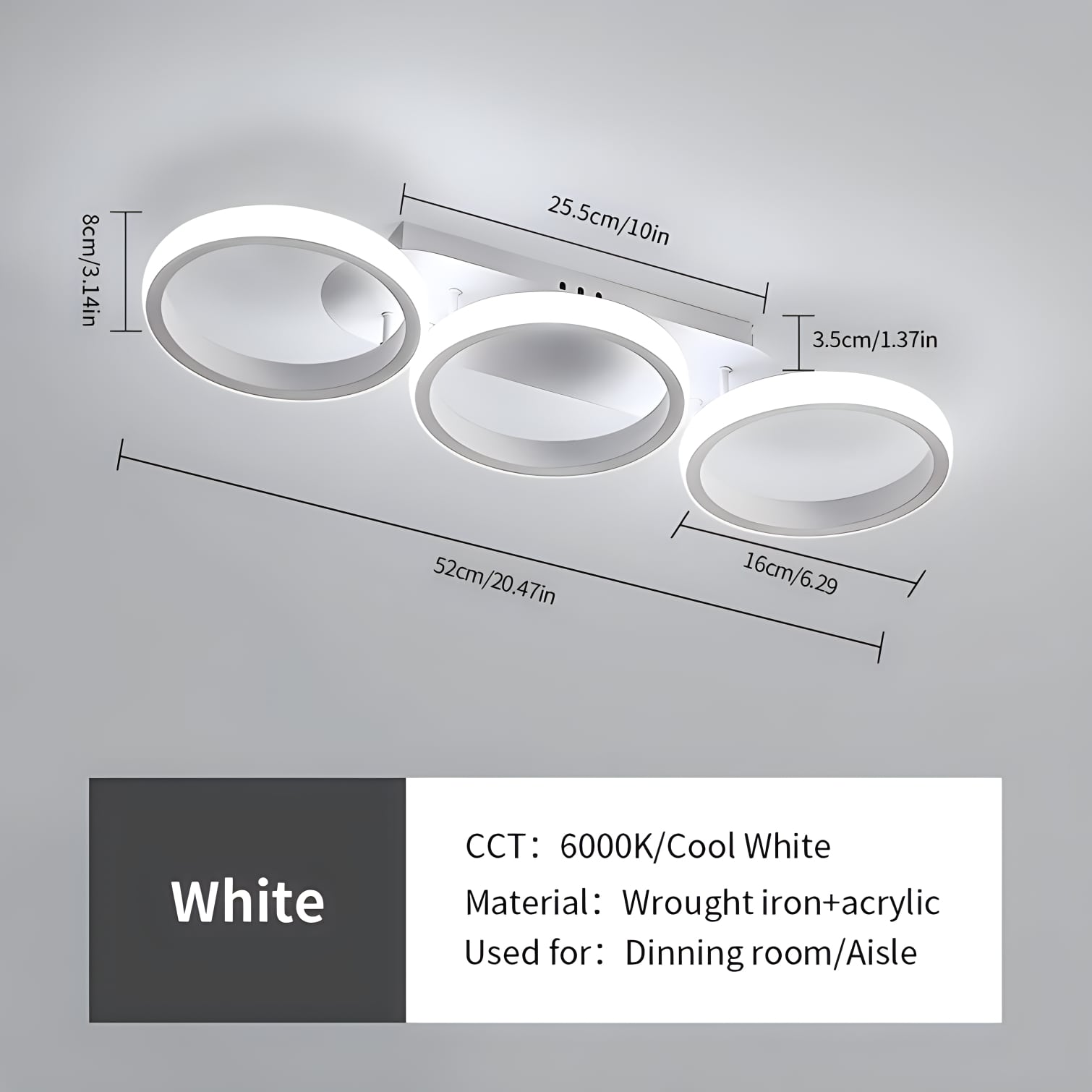 Round LED Ceiling Light, 32W 2500 LM Modern LED Ceiling Light, Modern ...