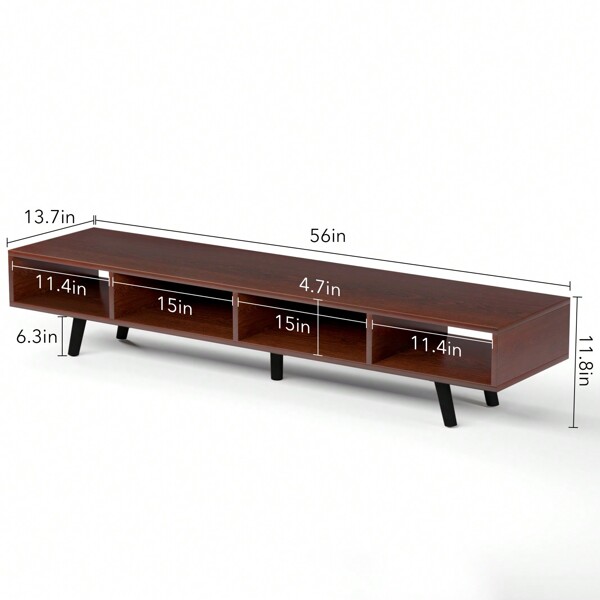 VOWNER 56" TV Stand For 55-60 Inch TV Console Table With Open Shelf ...