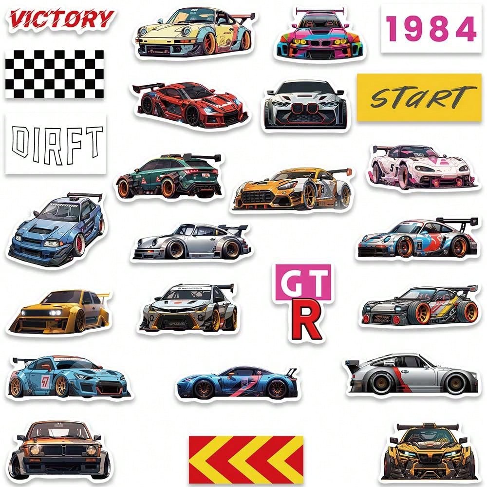 50PCS TOKYO JDM Retrofit Auto Racing Sports Car Graffiti Stickers ...