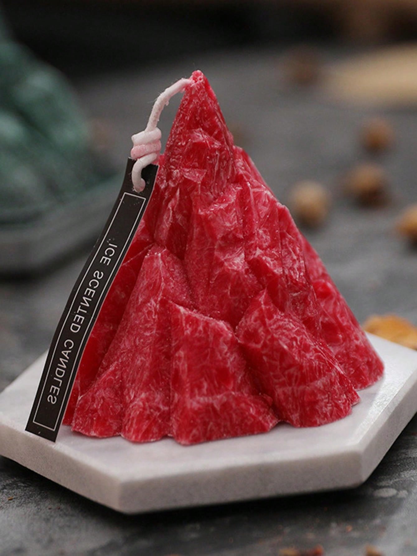 1pc Volcano Candle With Ice Flower Pattern, Nordic Style, Featuring Ice ...