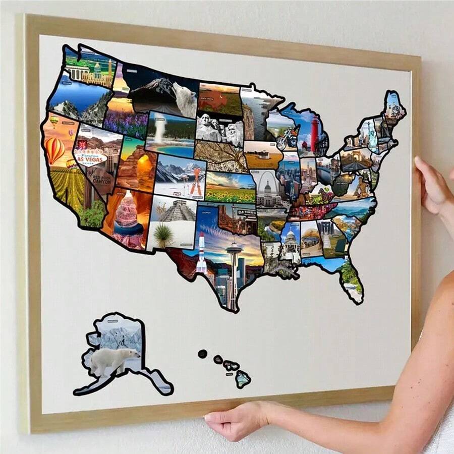 2 Pcs RV State Sticker Travel Map Of The United States, Include 50 ...