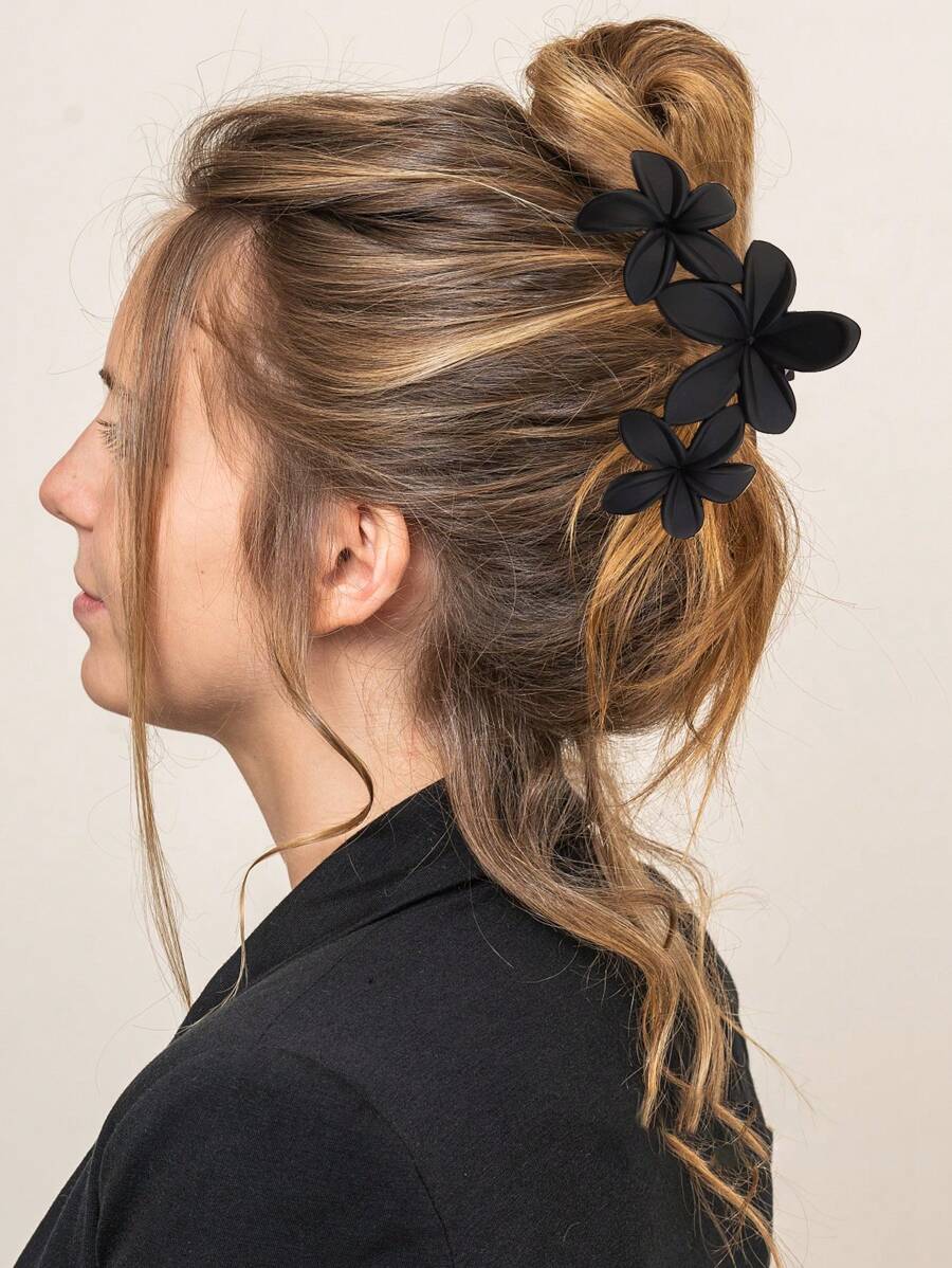 3pcs/Set Medium-Sized Frosted Flower Hair Claw Clips, Gentle And ...