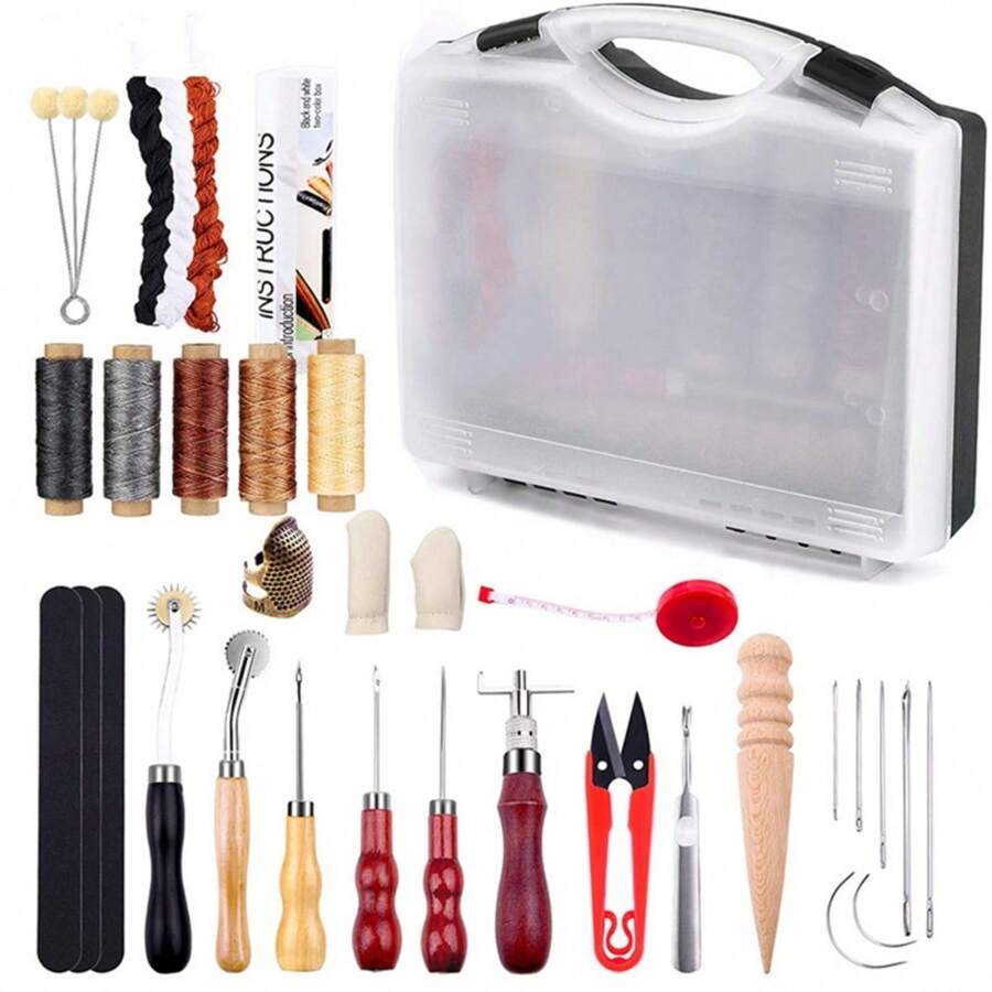 Leather Working Tools Kit, Leather Crafting Tools And Supplies, Leather ...