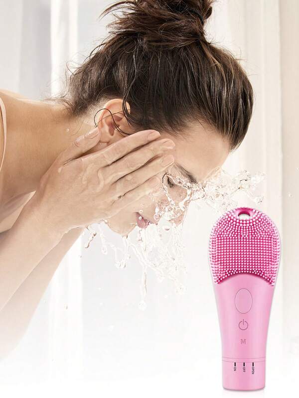 1pc Heating Facial Cleansing Instrument Ultrasonic Silicone Face ...