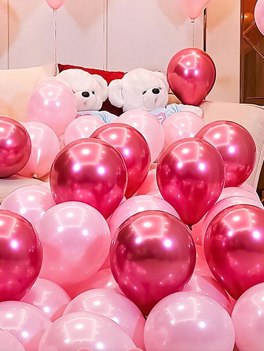 25-Pack Pink Holiday Party Celebration Balloons Room Decoration ...