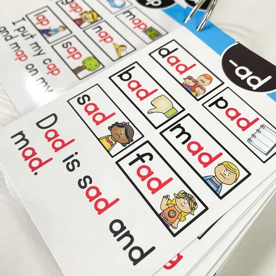 Montessori English Phonics Cvc Words Learning Cards Kindergarten ...