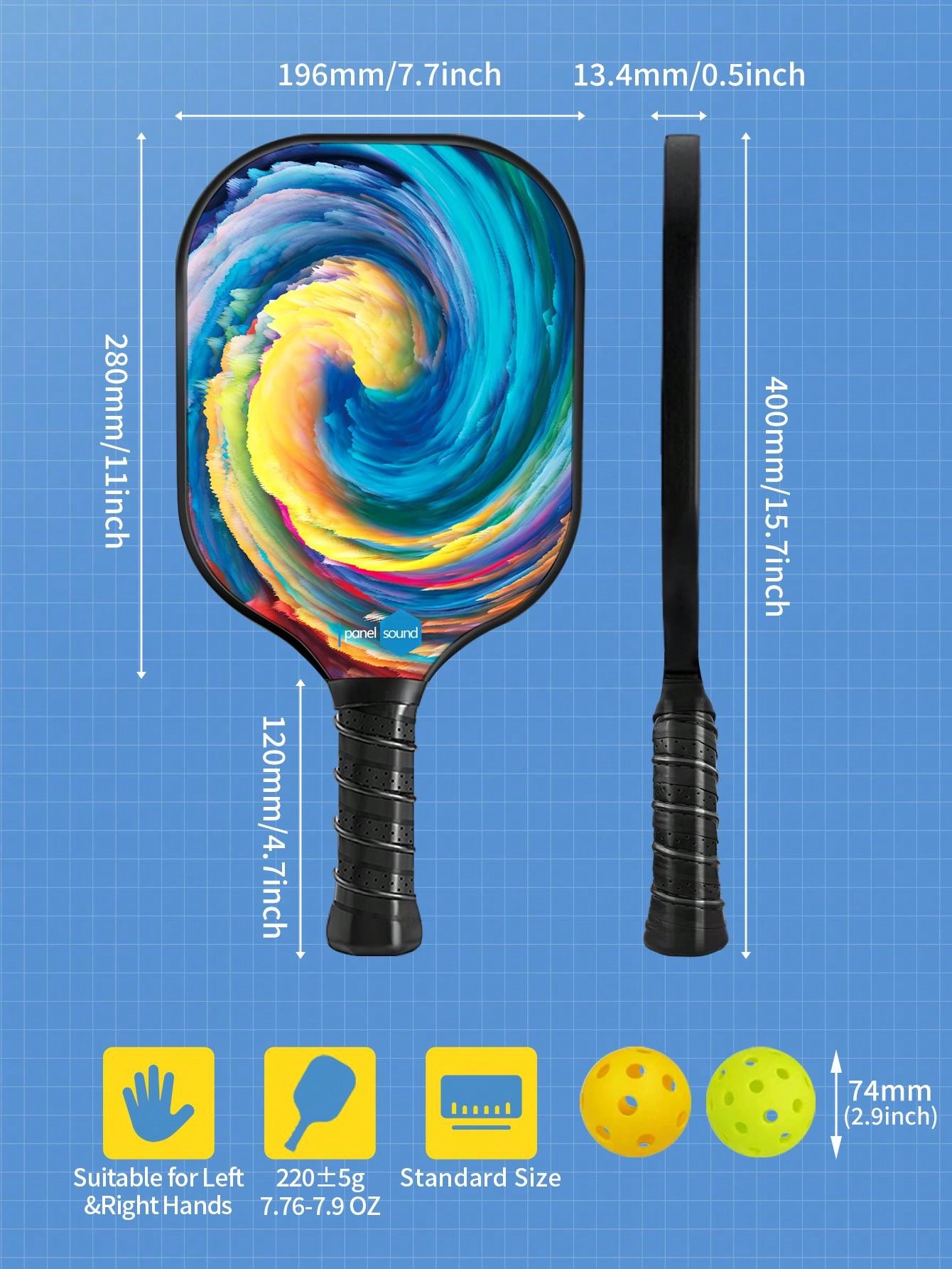 Panelsound PS-002 Pickleball Paddles, USAPA Approved Lightweight ...