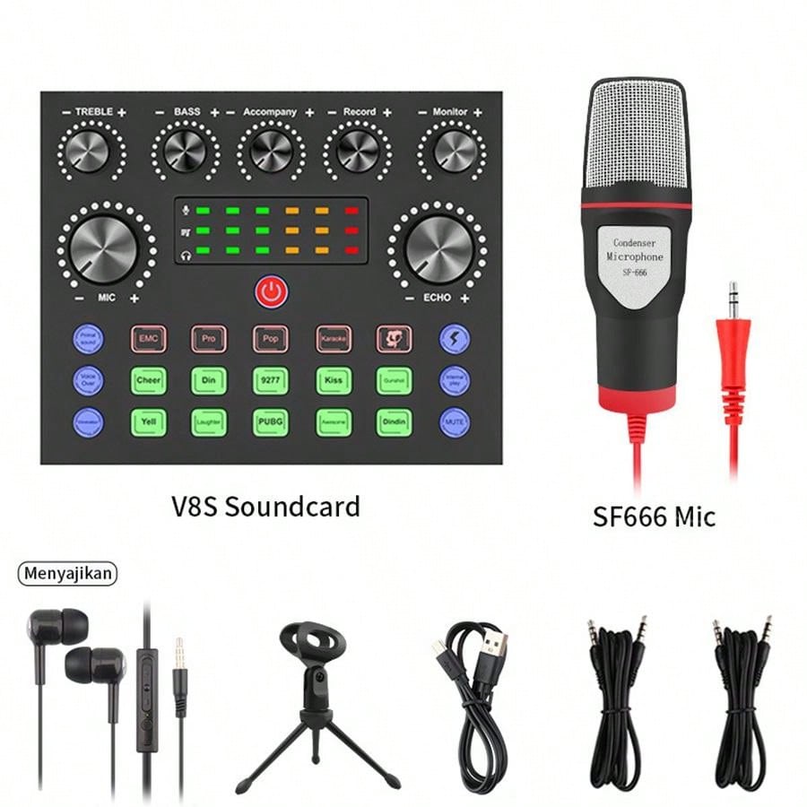 Podcast Equipment Bundle, With Audio Interface And Multifunctional ...