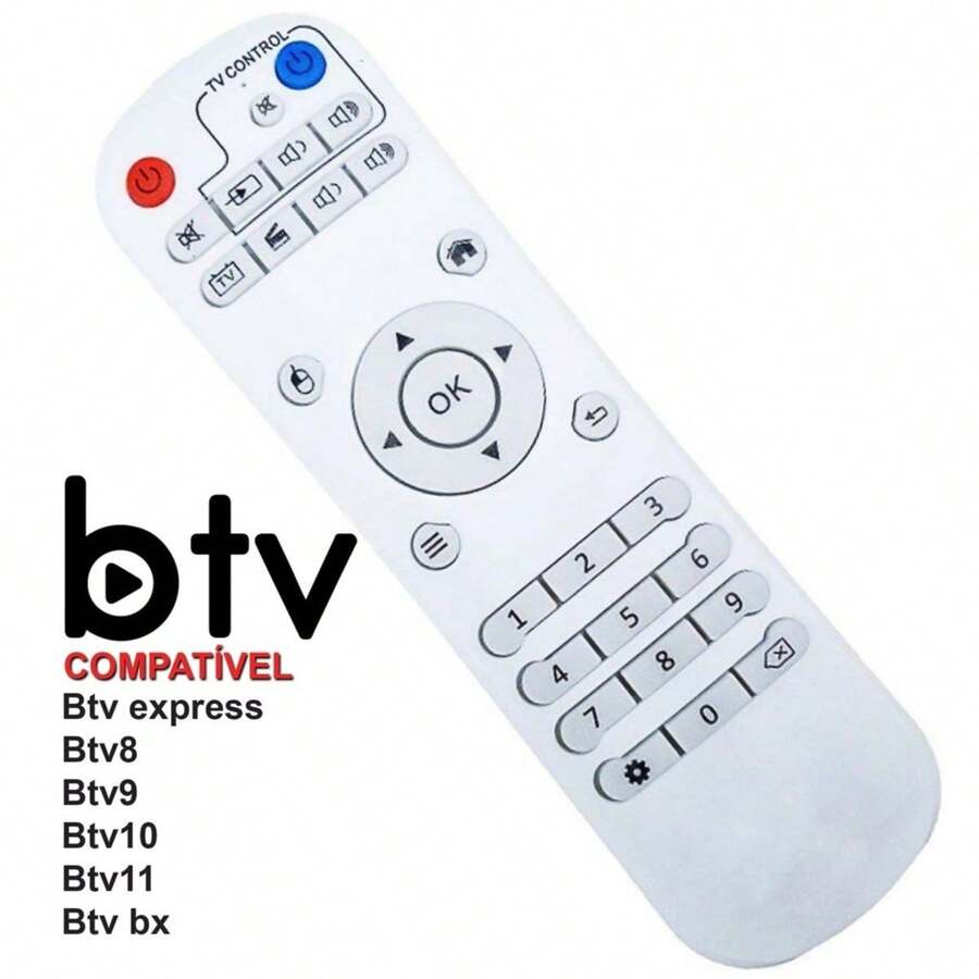 Controle Remoto para Receptor btv express btv b8 btv b9 btv b10 btv b11 btv bx 4k universal ...