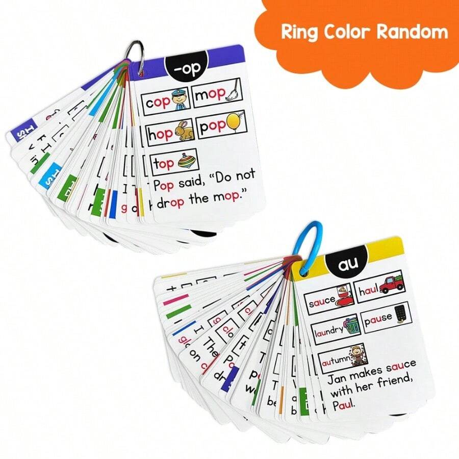 Montessori English Phonics Cvc Words Learning Cards Kindergarten ...