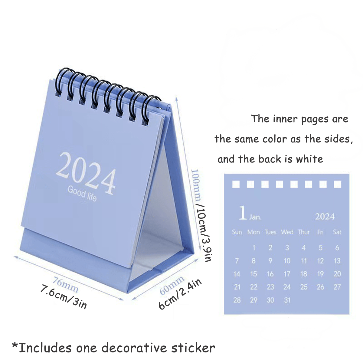 1pc New Version 2024 Desktop Calendar With Self-Discipline Timing ...