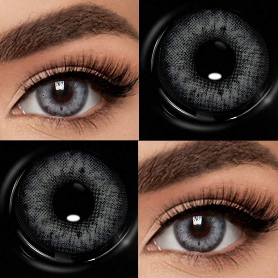 1 Pair Grey Soft Colored Contact Lenses 42% Water Content 1 Year ...