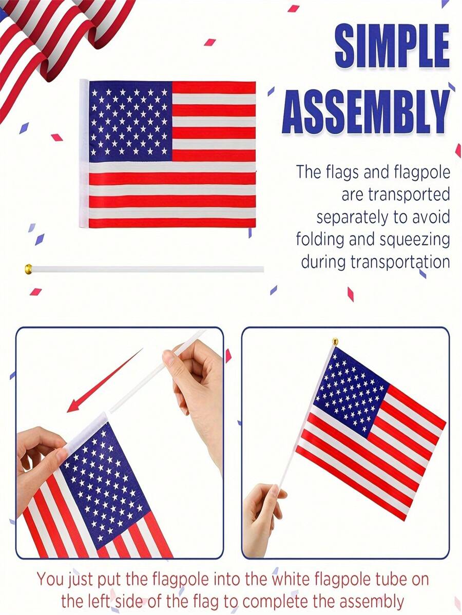 5/10pcs, Hand Held Small Mini Flag, USA US Flag, American Flag, Stick ...