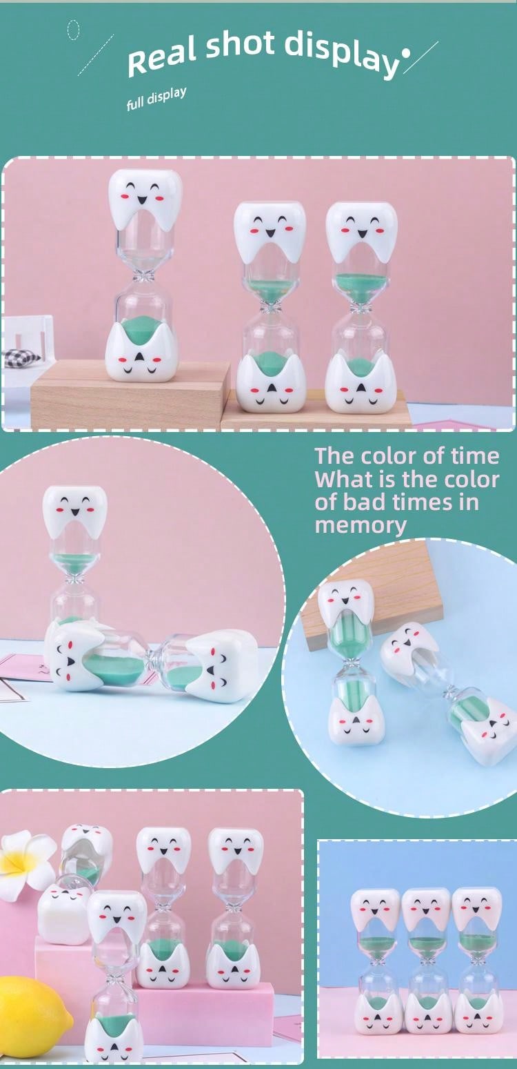 1pc Large Tooth Shaped Hourglass & Small Smiling Face Shaped Hourglass ...