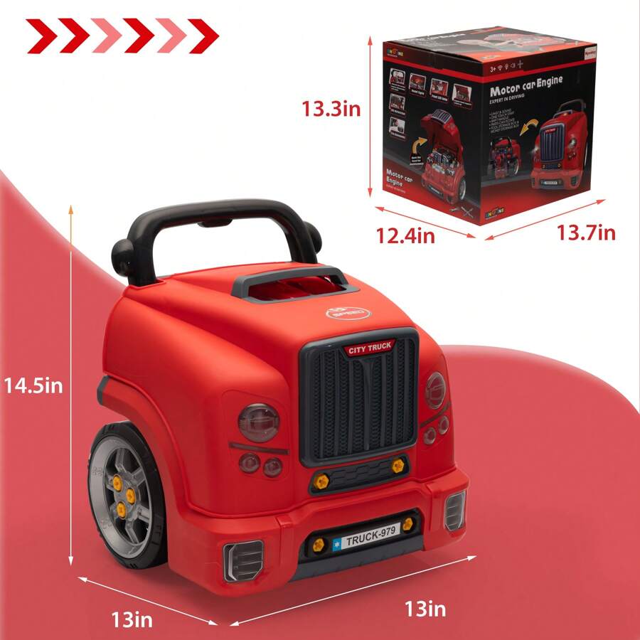 Toy Car Truck Builder Kit, Kids Mechanic Workshop Set With Light And ...