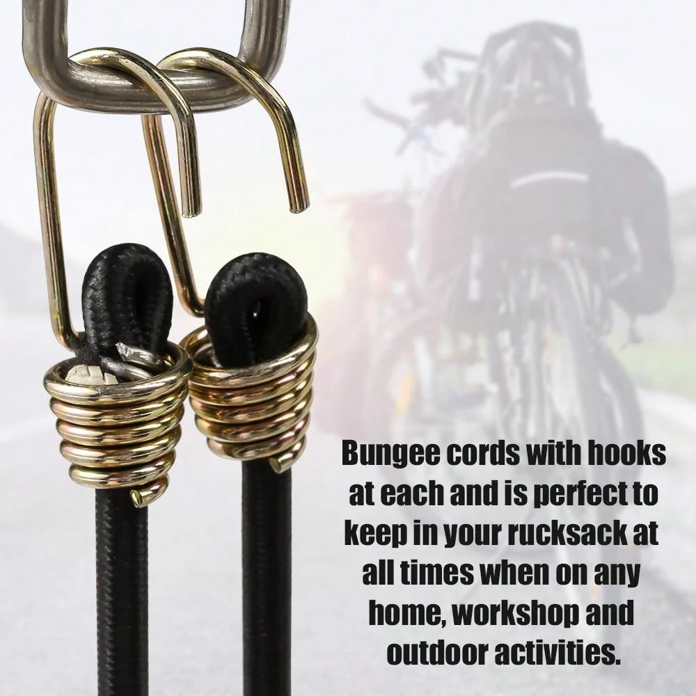 10 Pack Bungee Cords With Hooks, 9 Inch Rubber Mini Bungee Ropes Straps ...
