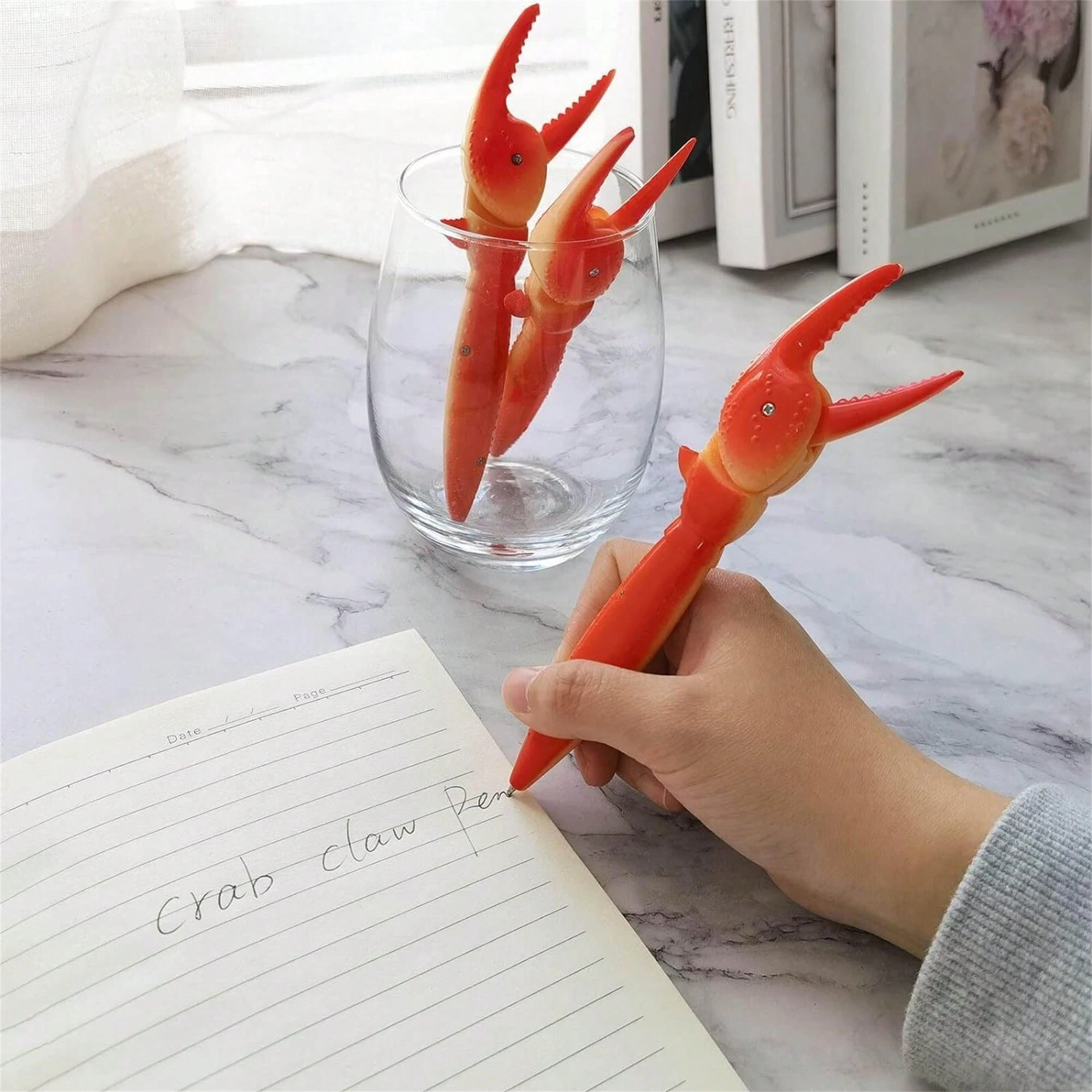 Crab/Lobster Claw Shaped Ballpoint Pen, With Pincer Clip, For Students ...