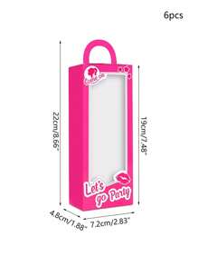 6pcs Pink Transparent Window Gift Box With Handle, Suitable For ...