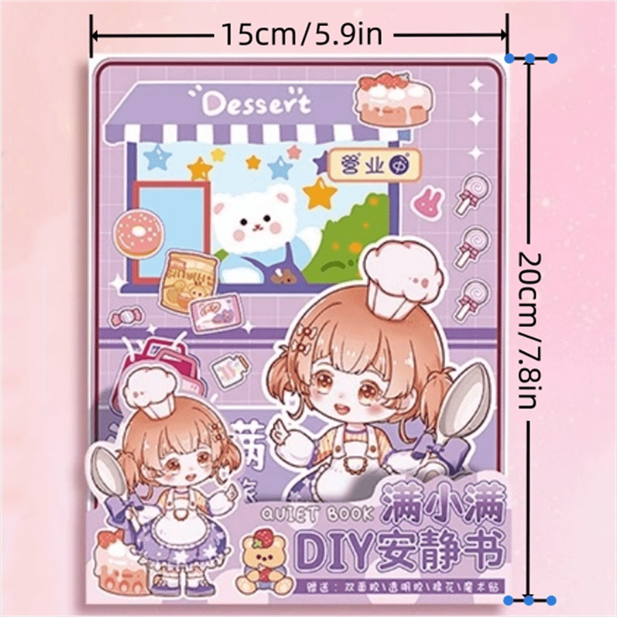 One Size Paper Doll Food Tour Model: Blue Handmade Book Material With ...