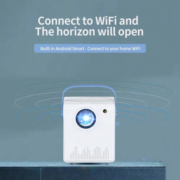 1 PC WiFi Mini Portable Projector, 1080P Home Cinema Video Projector ...