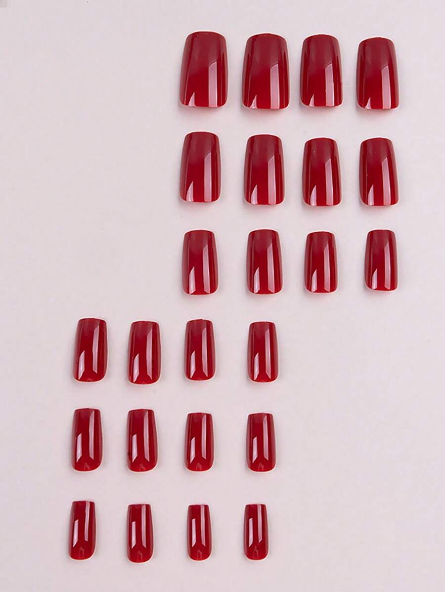 Upgrade Your Style 24pcs Fashionable & Minimalist Burgundy Manicure Set ...