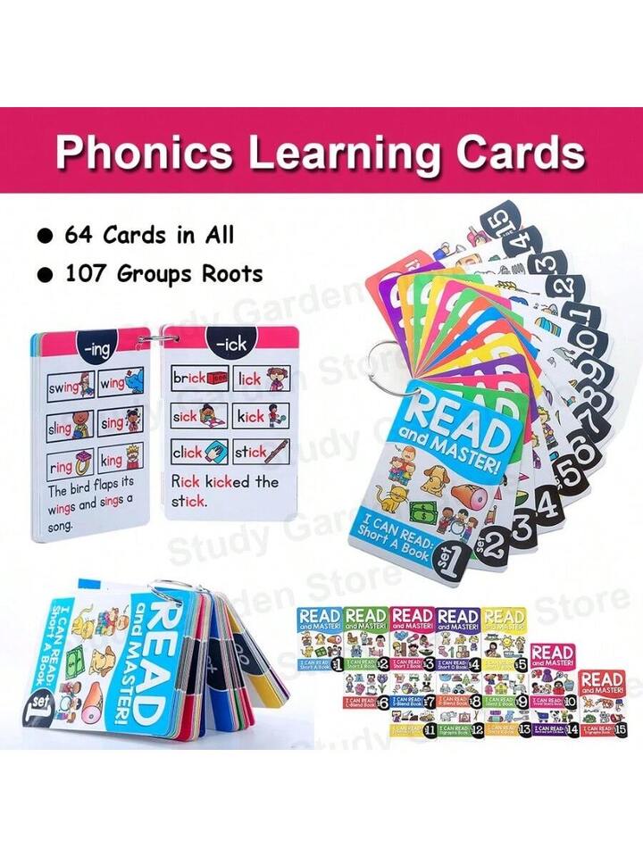 Montessori English Phonics Cvc Words Learning Cards Kindergarten ...