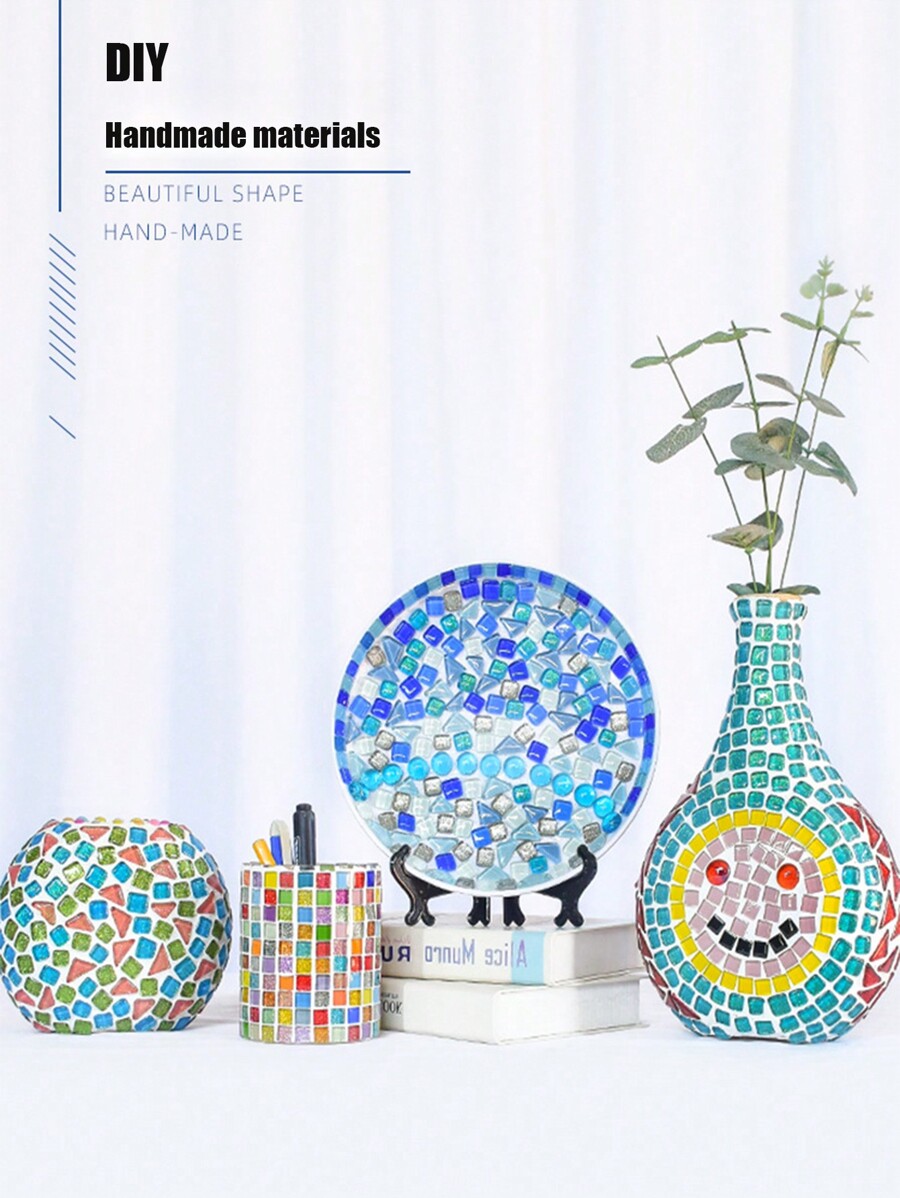 1 Bag 50g Crystal Glass Mosaic Stickers, Colorful Creative Stone ...