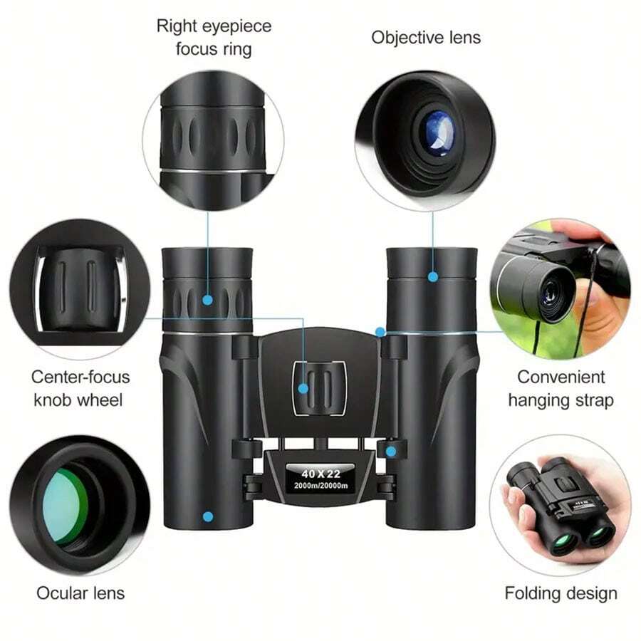 40x22 Mini Portable Binoculars With High-Definition View 10x ...