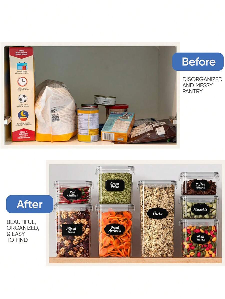 Airtight Food Storage Containers With Lids 14 PC - Plastic Kitchen ...