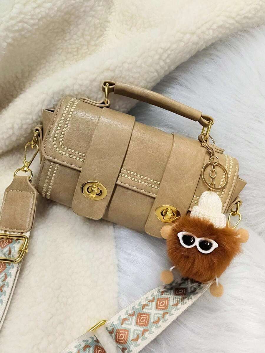 Miniature Vintage Oxford Style Round Cylinder Shape Handbag | SHEIN USA