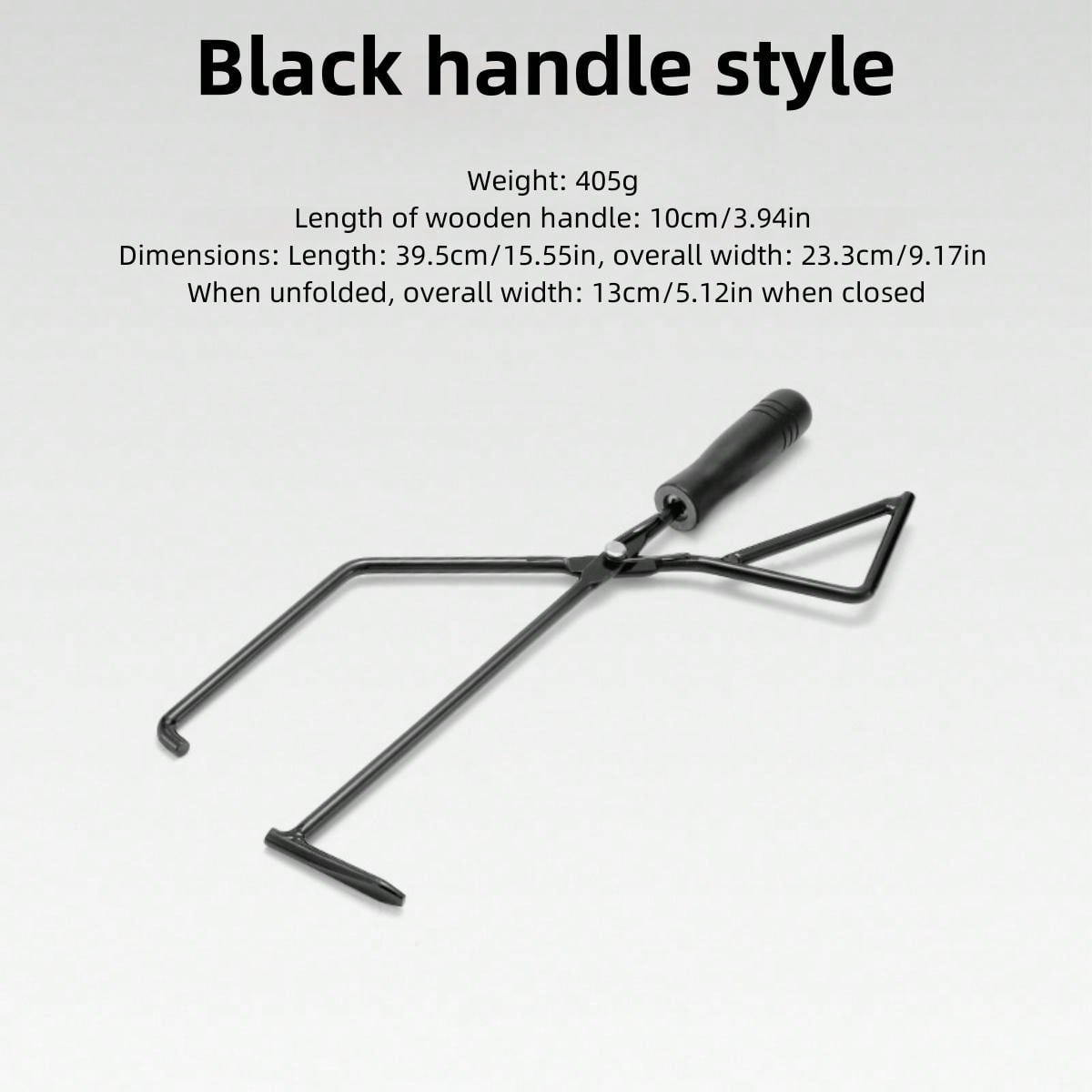 1pc Black Handle Outdoor Hammerhead Spring Bbq Tongs With Carbon Clamps ...