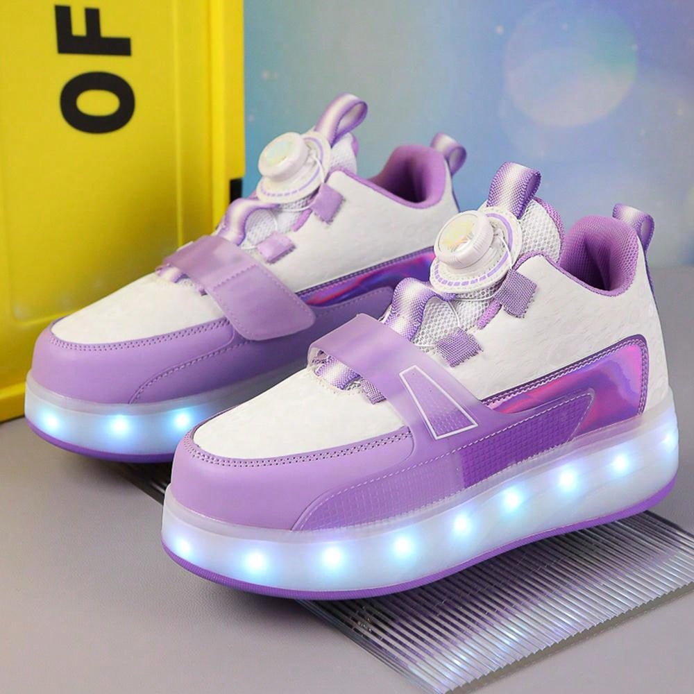 Fashionable Light-Up Shoes With Four Wheels, Ideal For Walking, Skating ...