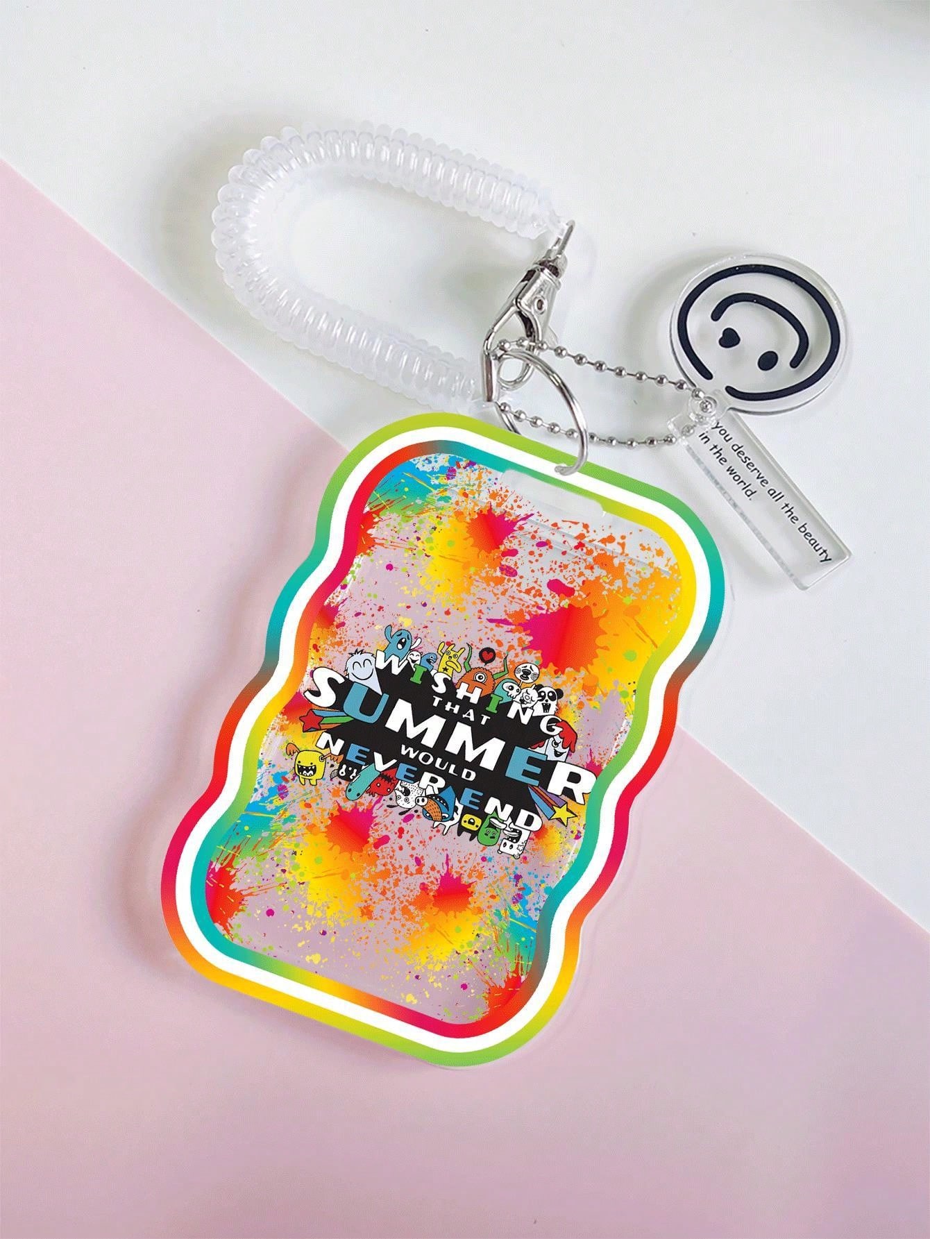 1pc Ins Transparent Id Badge Card Holder With Lanyard And Spring Clip ...
