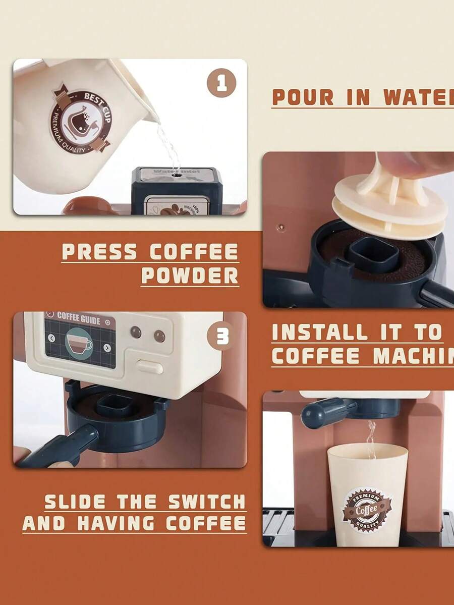 New Play House Simulation Sound Light Water Coffee Maker, Candy Ice ...