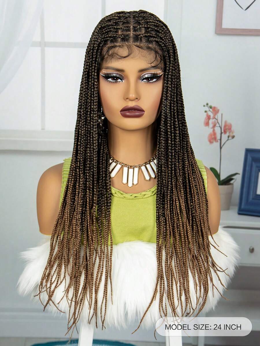Box Braids Wigs Full Lace Small Box Braided Lace Front Wigs Pre Plucked ...
