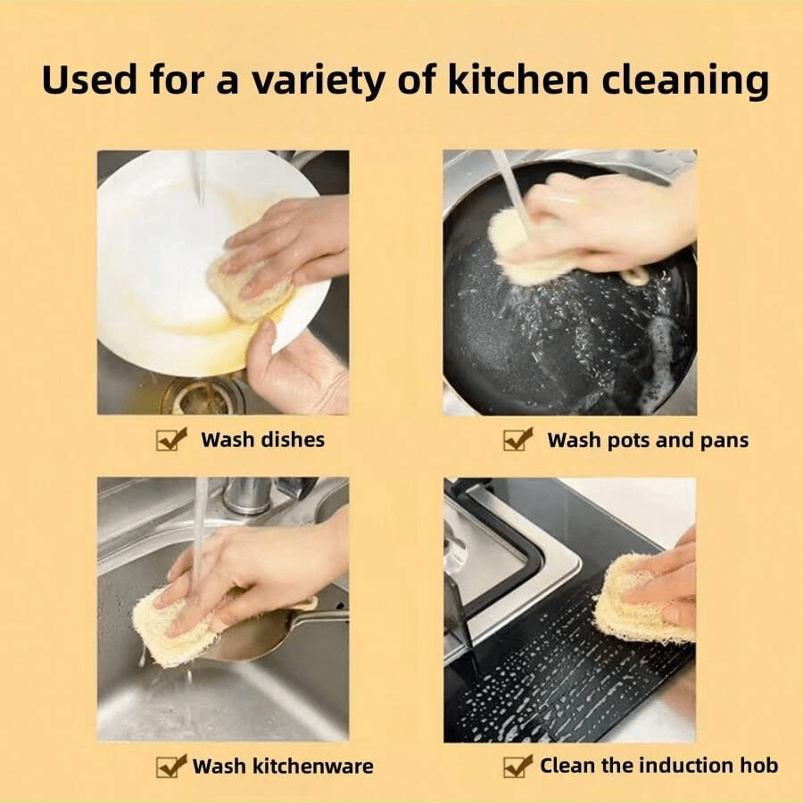 Natural Dishwashing Sponge Made From Sponge Gourd Without Staining Oil ...